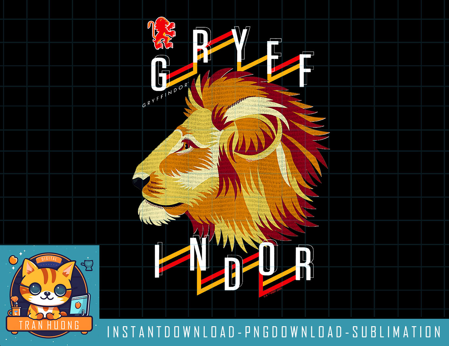 Harry Potter Gryffindor Lion Head Logo png, sublimate, digit | Inspire ...
