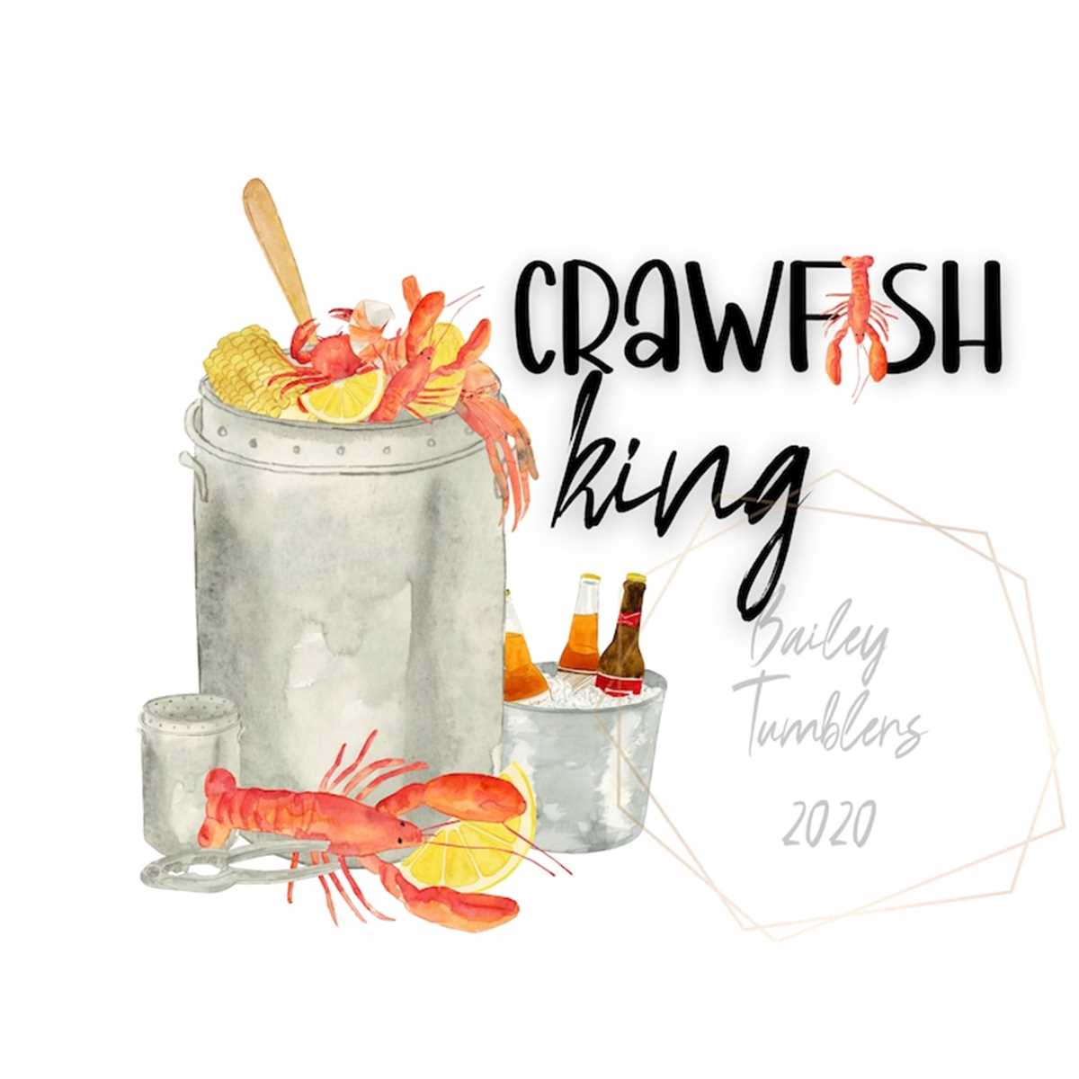 Crawfish King PNG Sublimation Design Digital Download | Inspire Uplift
