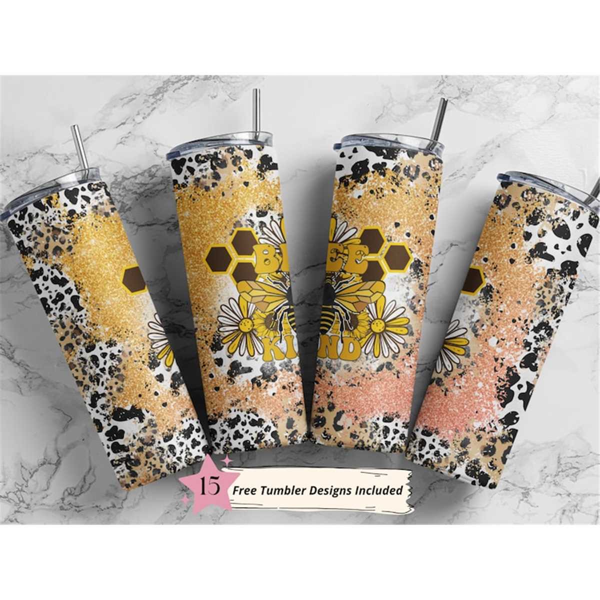 20 oz Skinny Tumbler Sublimation Template Glitter Yellow | Inspire Uplift