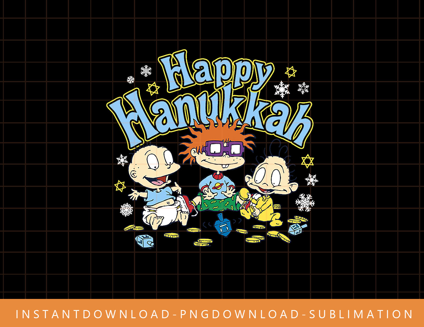Rugrats Hanukkah Tommy Dil & Chuckie Spin The Dreidel png, s - Inspire ...
