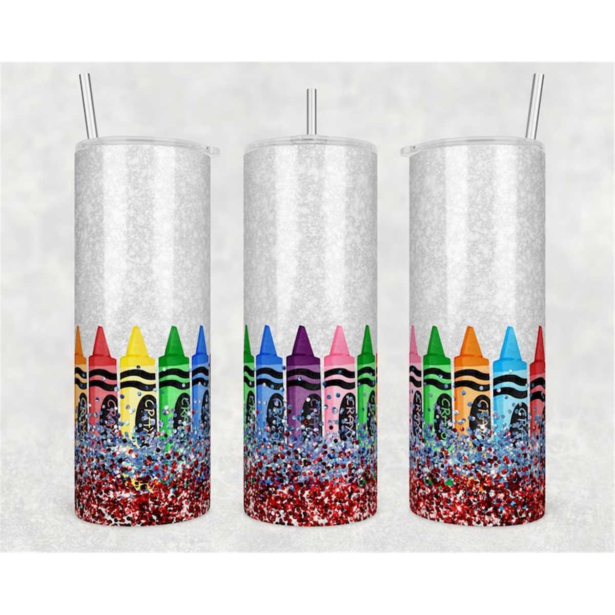 20 oz Skinny Tumbler Blank Crayon Teacher Life Sublimation - Inspire Uplift