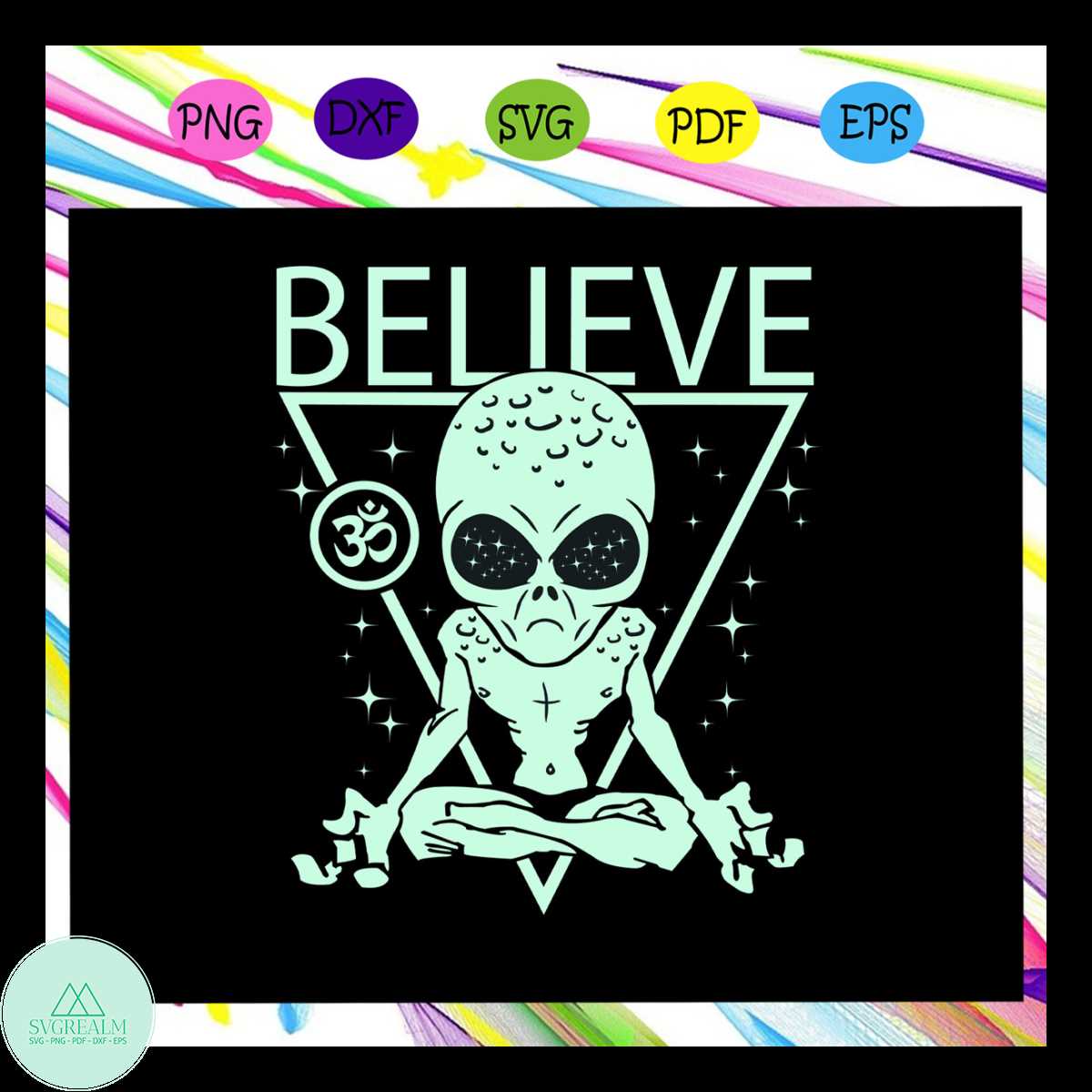 Believe alien, alien svg, alien clipart, alien head, vintage | Inspire ...