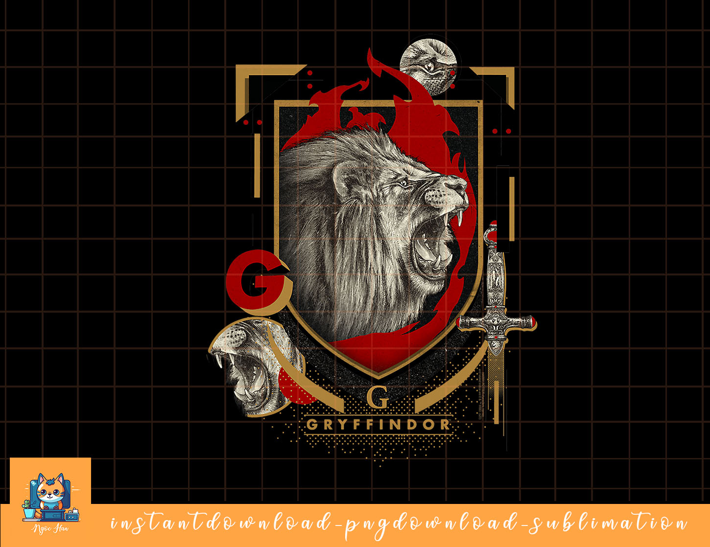 Harry Potter Gryffindor Magicial Mischief Level Up Crest png | Inspire ...
