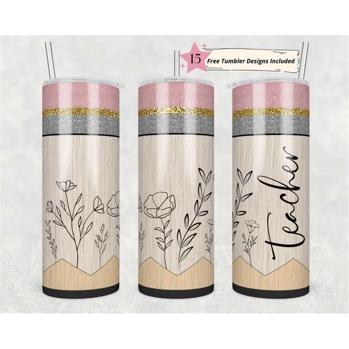 20 oz Skinny Tumbler Teacher Pencil Sublimation Design | Inspire Uplift