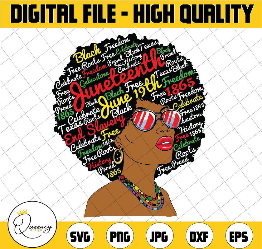 Juneteenth Women Queen African American Black Afro Png, June - Inspire ...