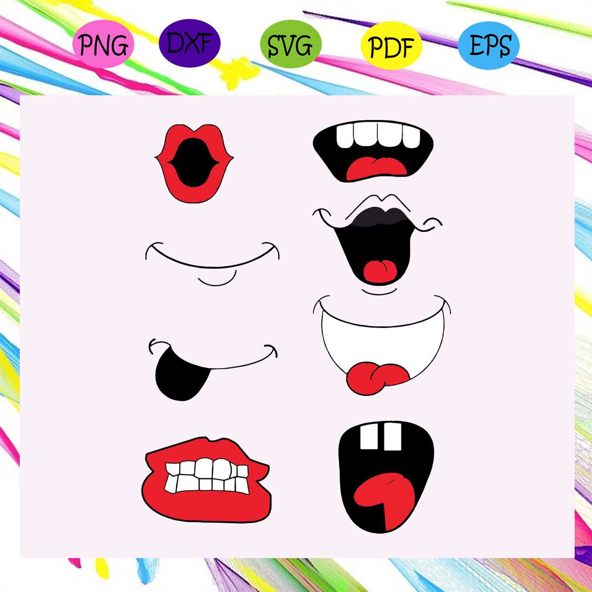 Lips bundle svg, lips svg, bundle, red lips svg, tongue out | Inspire ...