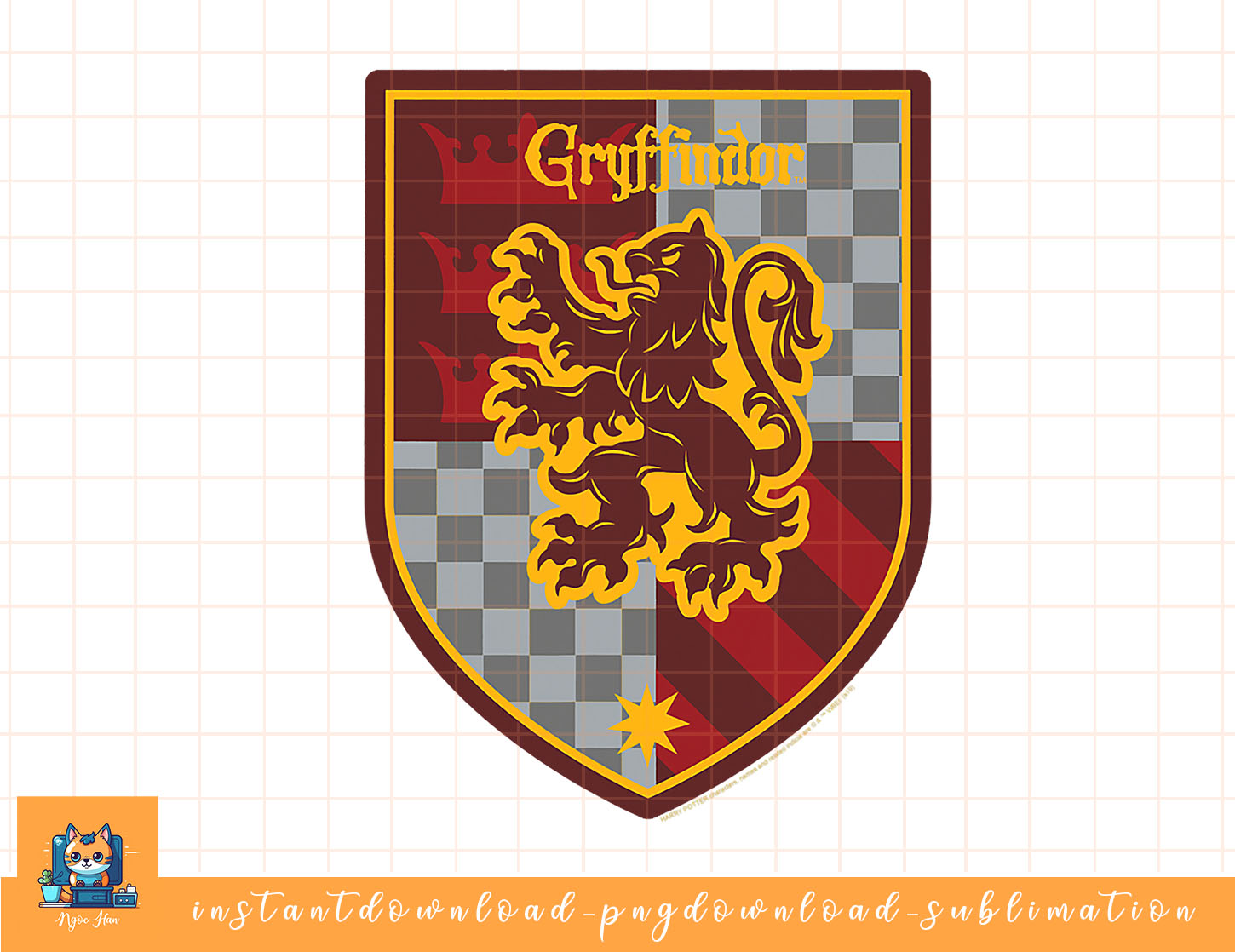 Harry Potter Gryffindor Shield Crest png, sublimate, digital | Inspire ...