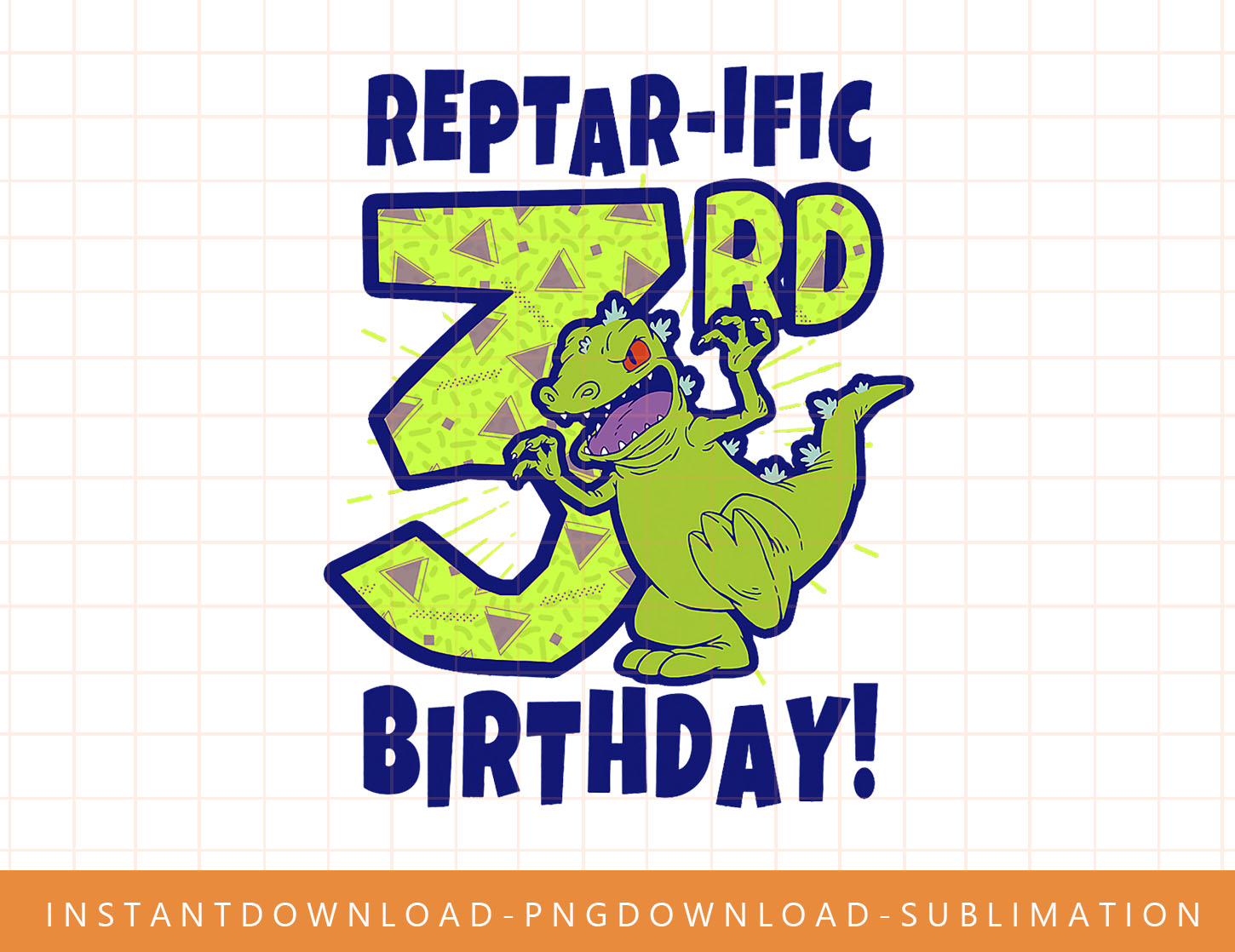 Rugrats Reptar 3rd Birthday png, sublimate, digital print - Inspire Uplift