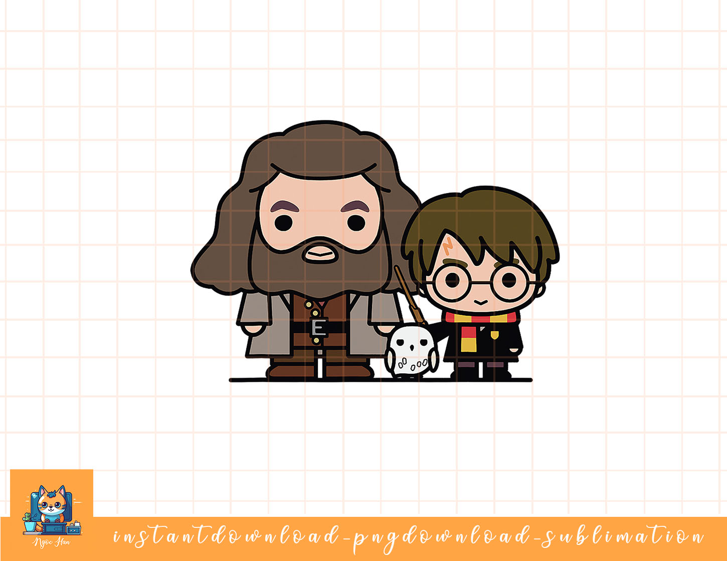 Harry Potter Hagrid Hedwig And Harry Cute Cartoon png, subli | Inspire ...