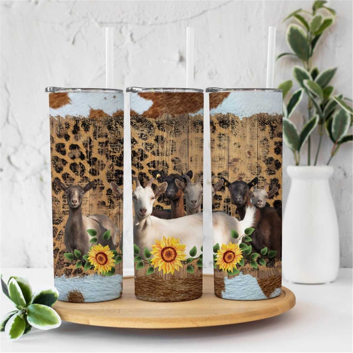 20 oz Skinny Tumbler Farm Life Goat Sublimation Design - Inspire Uplift