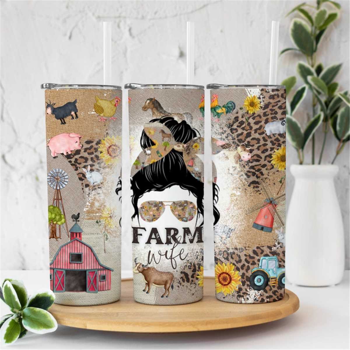 20 oz Skinny Tumbler Farm Life Sublimation Design Digital - Inspire Uplift