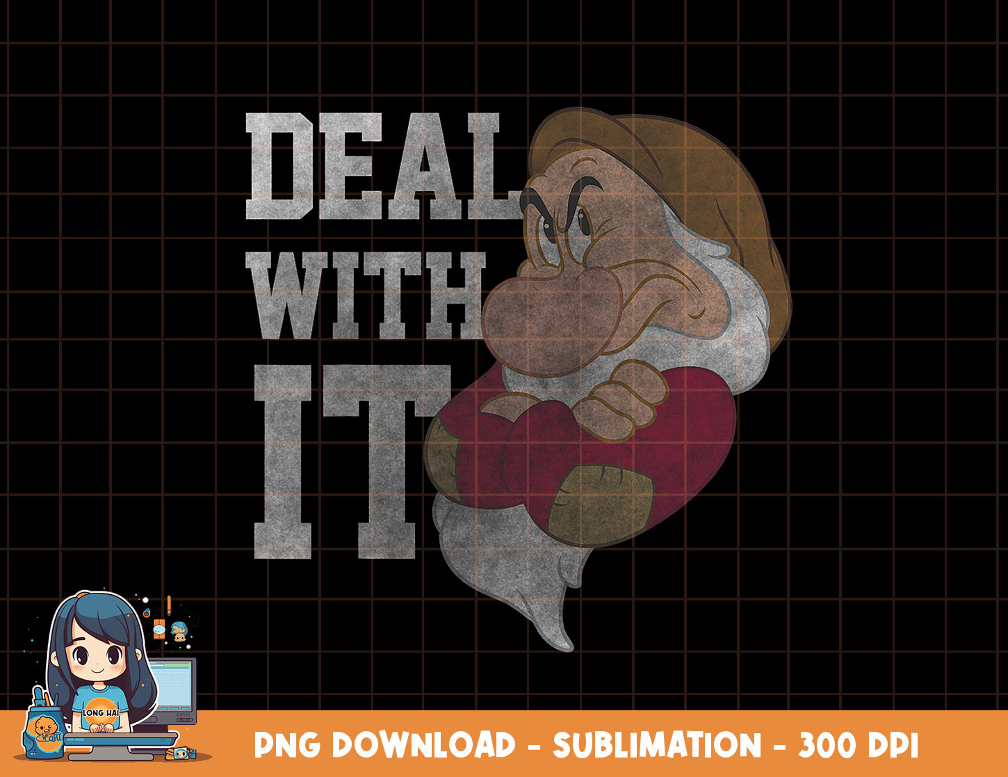 Disney Snow White Grumpy Deal With It Portrait png, sublimat - Inspire ...