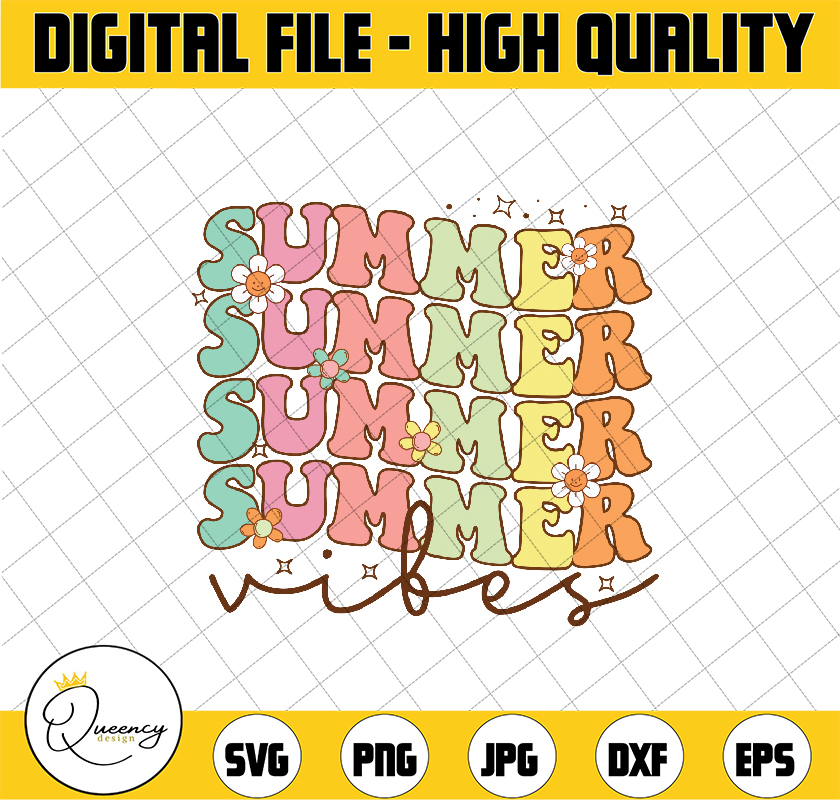 Retro Groovy Summer Vibes Svg, Summer Vacation Png, Vibes S | Inspire ...