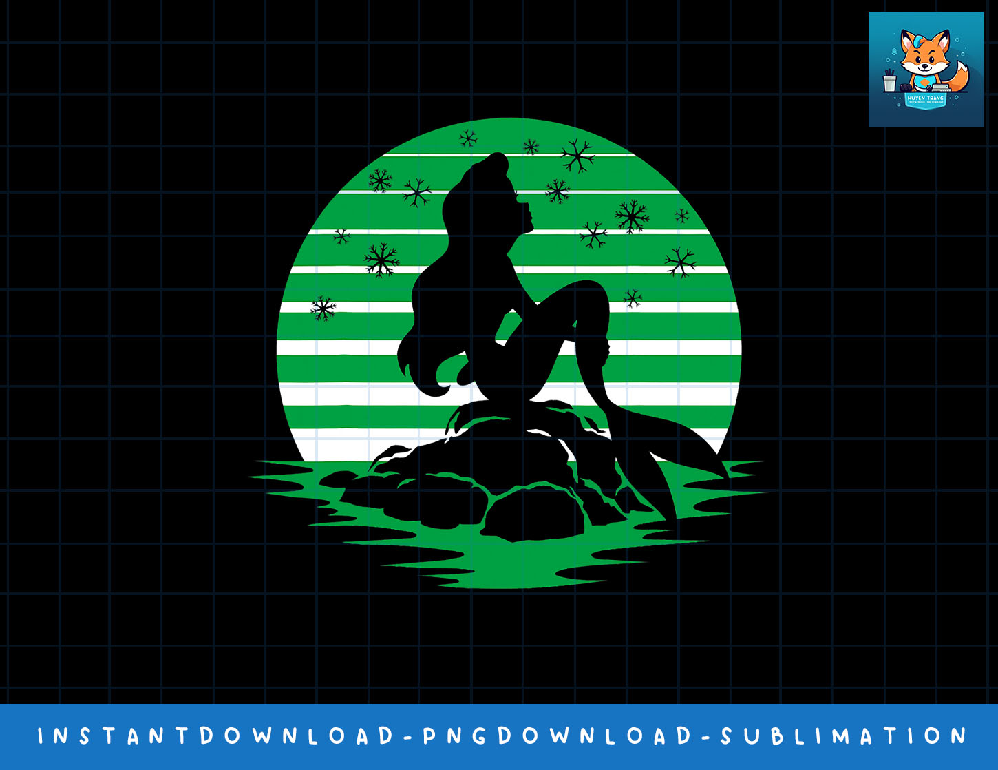 Disney Princess Ariel Green Holiday Silhouette png, sublimat - Inspire ...