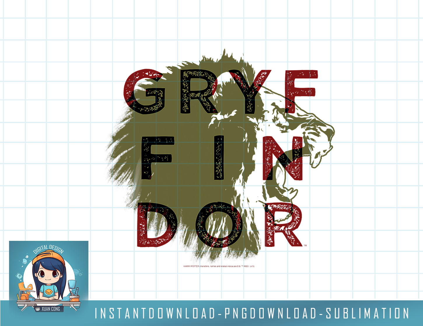 Harry Potter Gryffindor Text Overlay png, sublimate, digital | Inspire ...