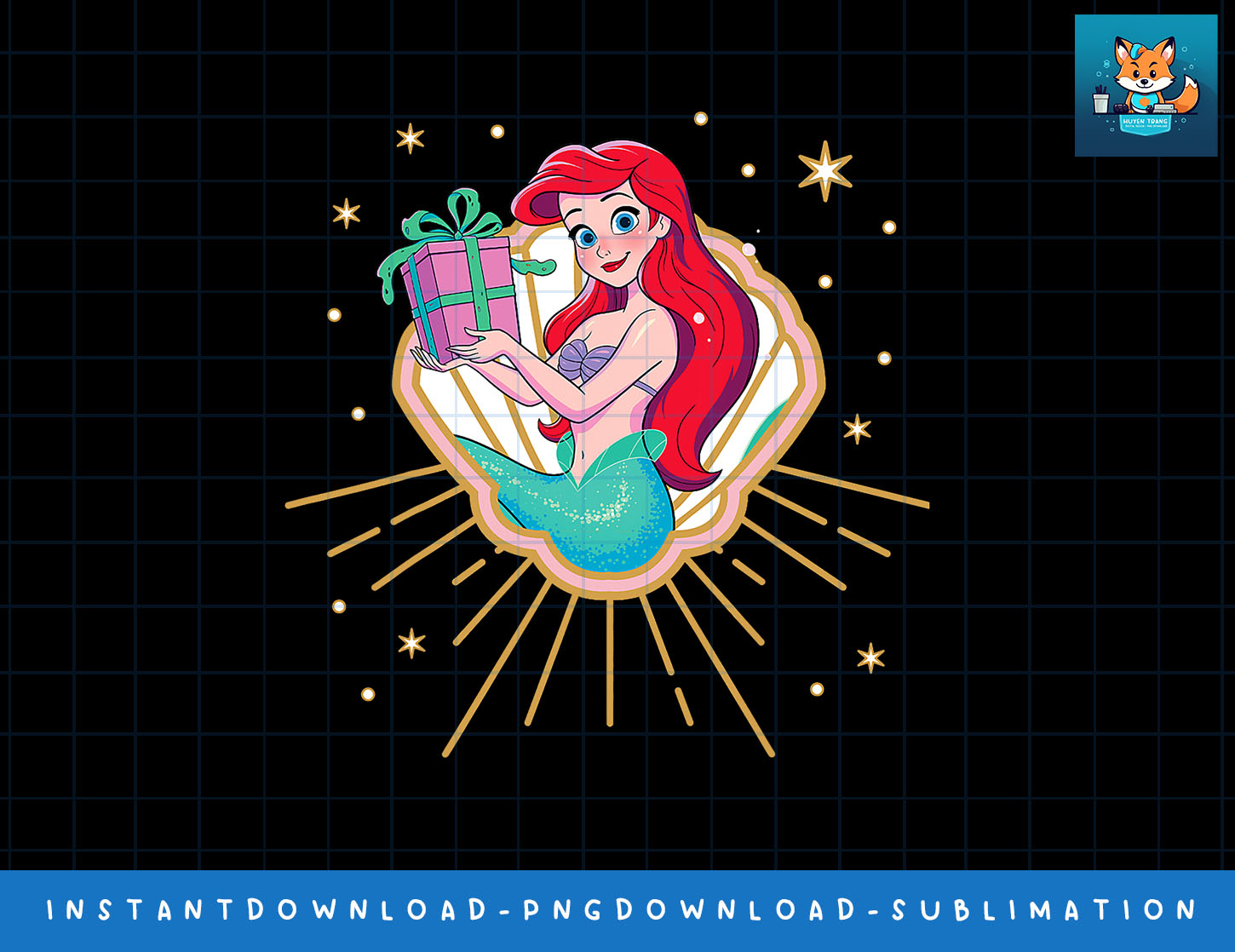 Disney Princess Ariel Seashell Gift Holiday png, sublimate, | Inspire ...
