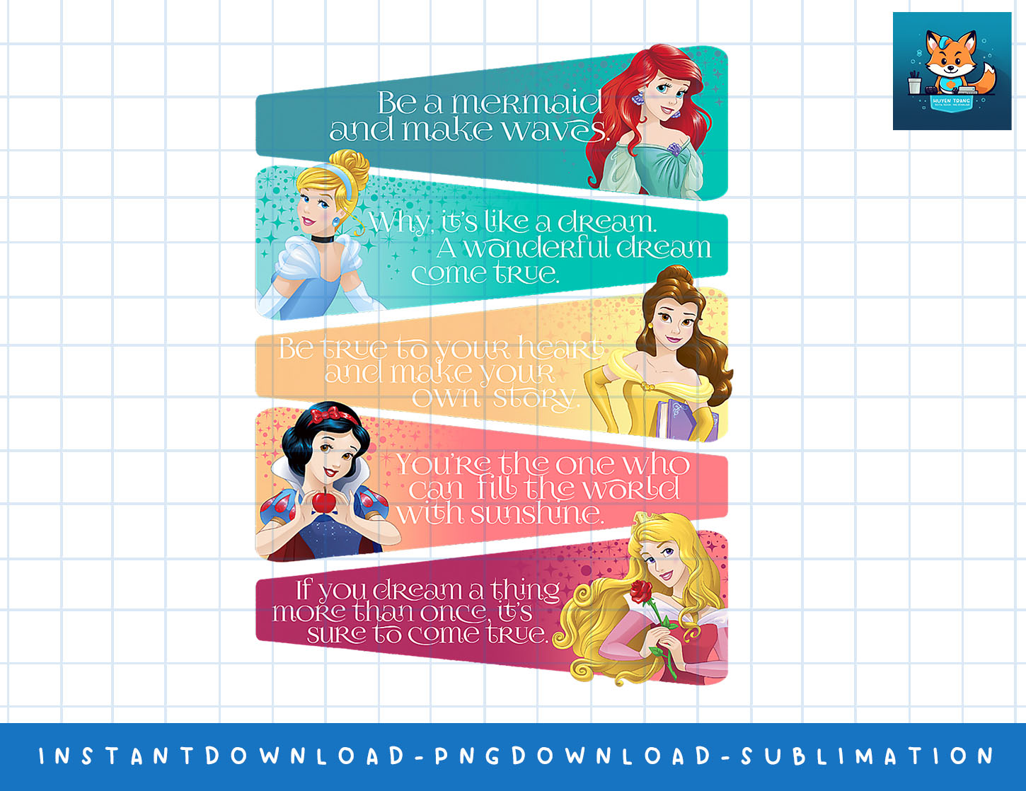 Disney Princess Attributes Panels Poster png, sublimate, dig - Inspire ...