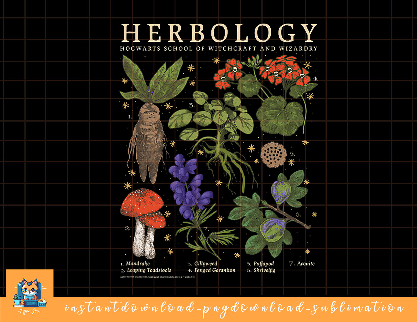 Harry Potter Herbology Plants V2 png, sublimate, digital dow | Inspire ...