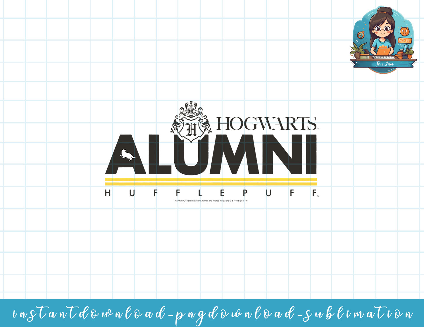 Harry Potter Hogwarts Alumni Hufflepuff png, sublimate, digi | Inspire ...