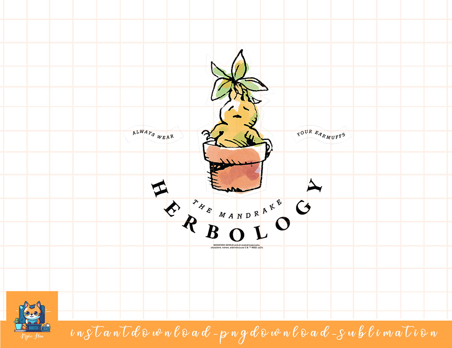 Harry Potter Herbology The Mandrake png, sublimate, digital | Inspire ...
