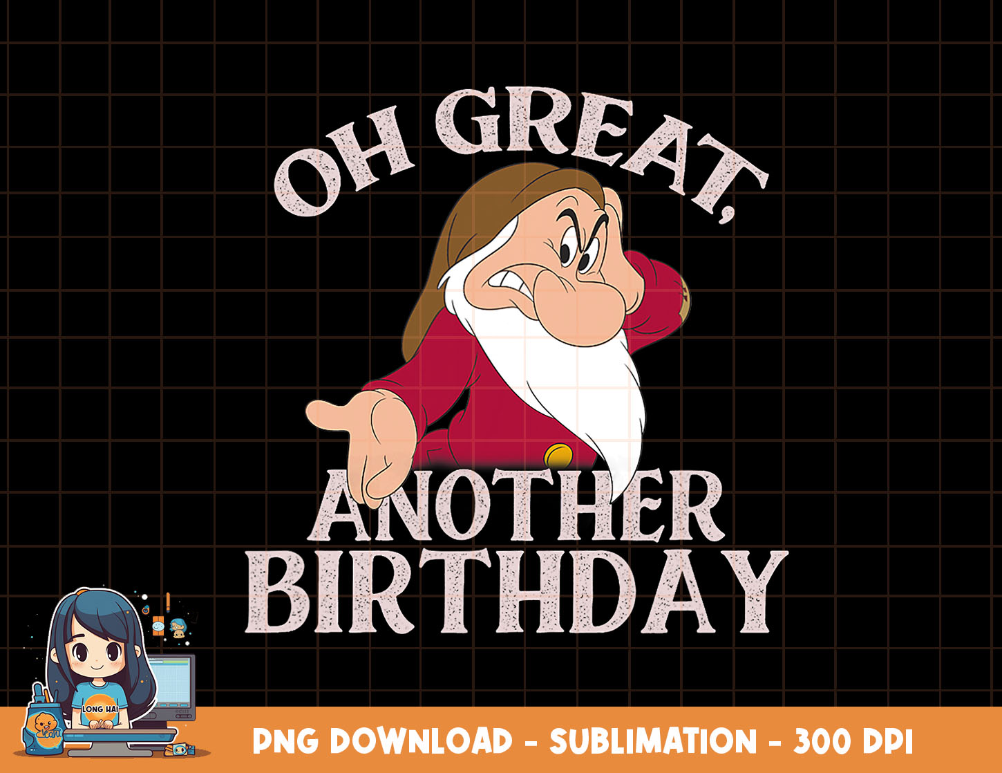 Disney Snow White Grumpy Oh Great Another Birthday Pose png, | Inspire ...