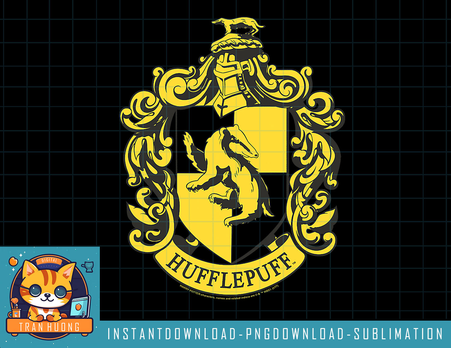 Harry Potter Hufflepuff Crest png, sublimate, digital downlo | Inspire ...