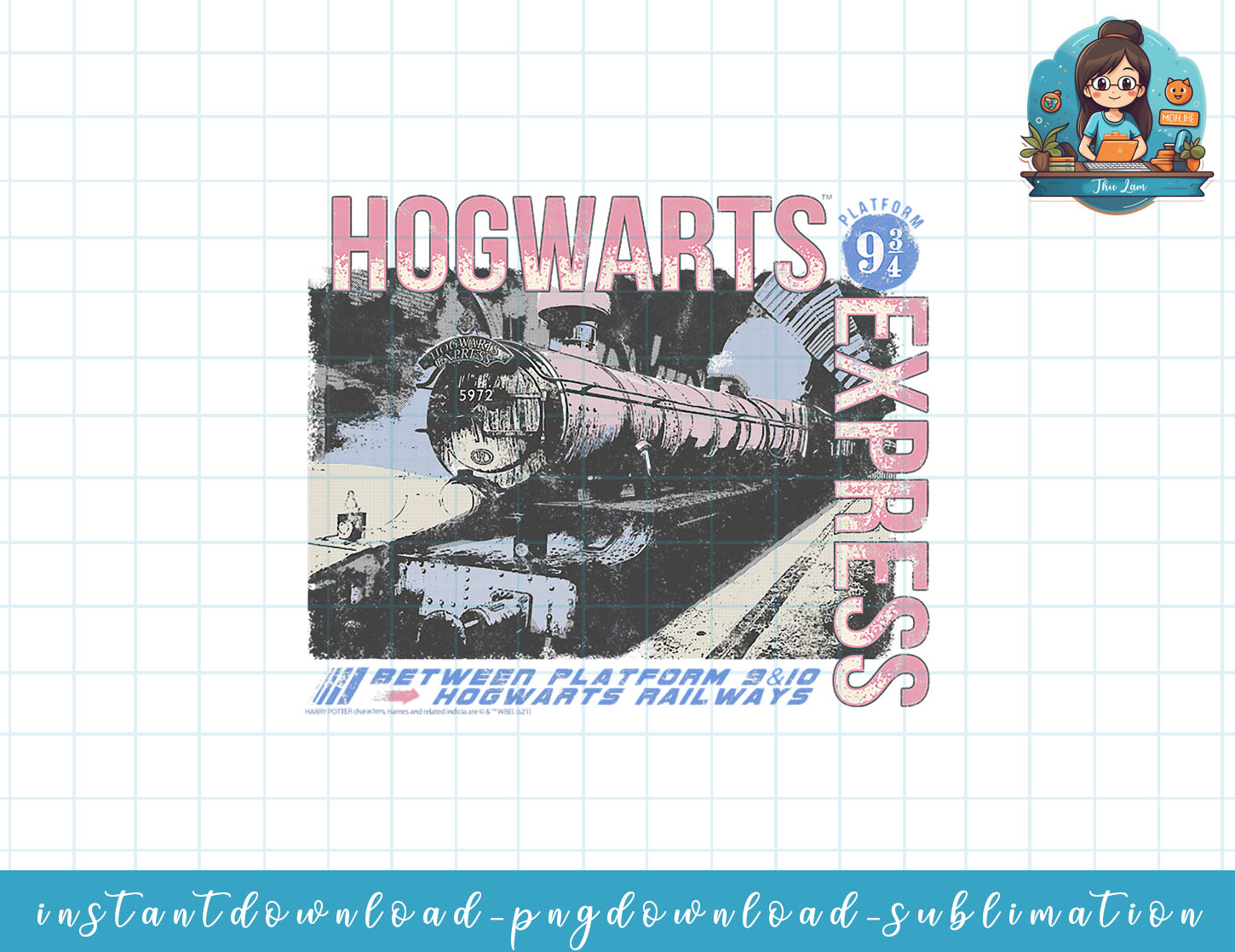 Harry Potter Hogwarts Express Vintage Poster png, sublimate, | Inspire ...