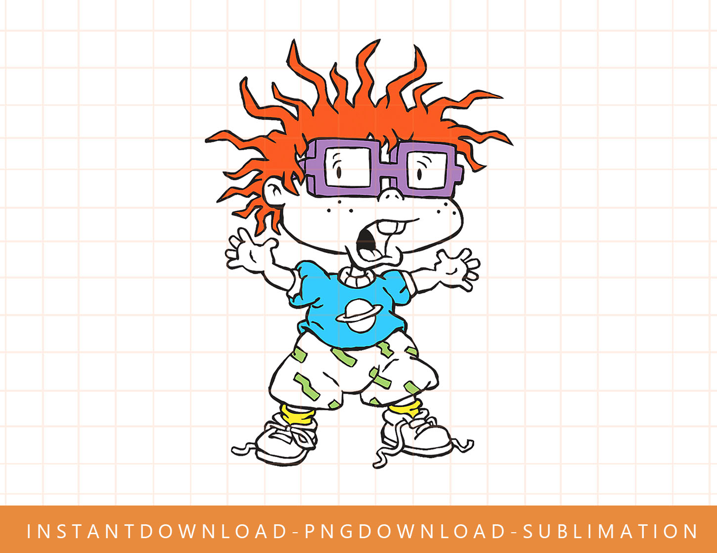 Los Rugrats Chuckie Asustado Rugrats Chuckie Checkerboard Fill In Png,