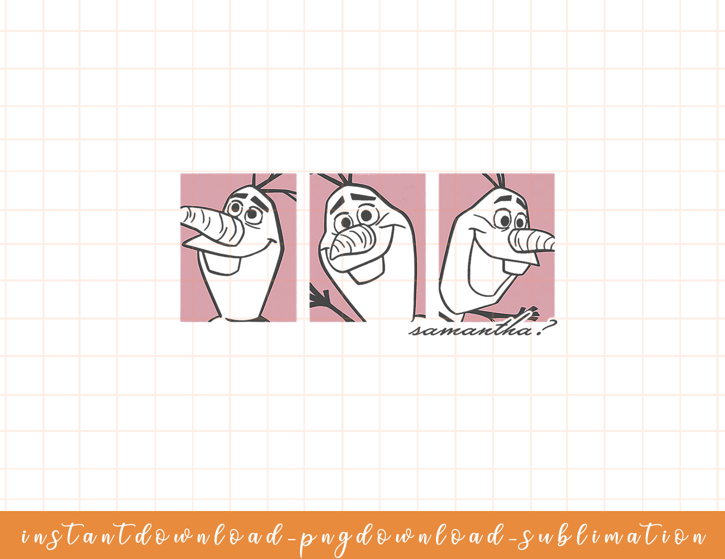 Disney Frozen 2 Olaf Samantha Panels png, sublimate, digital | Inspire ...