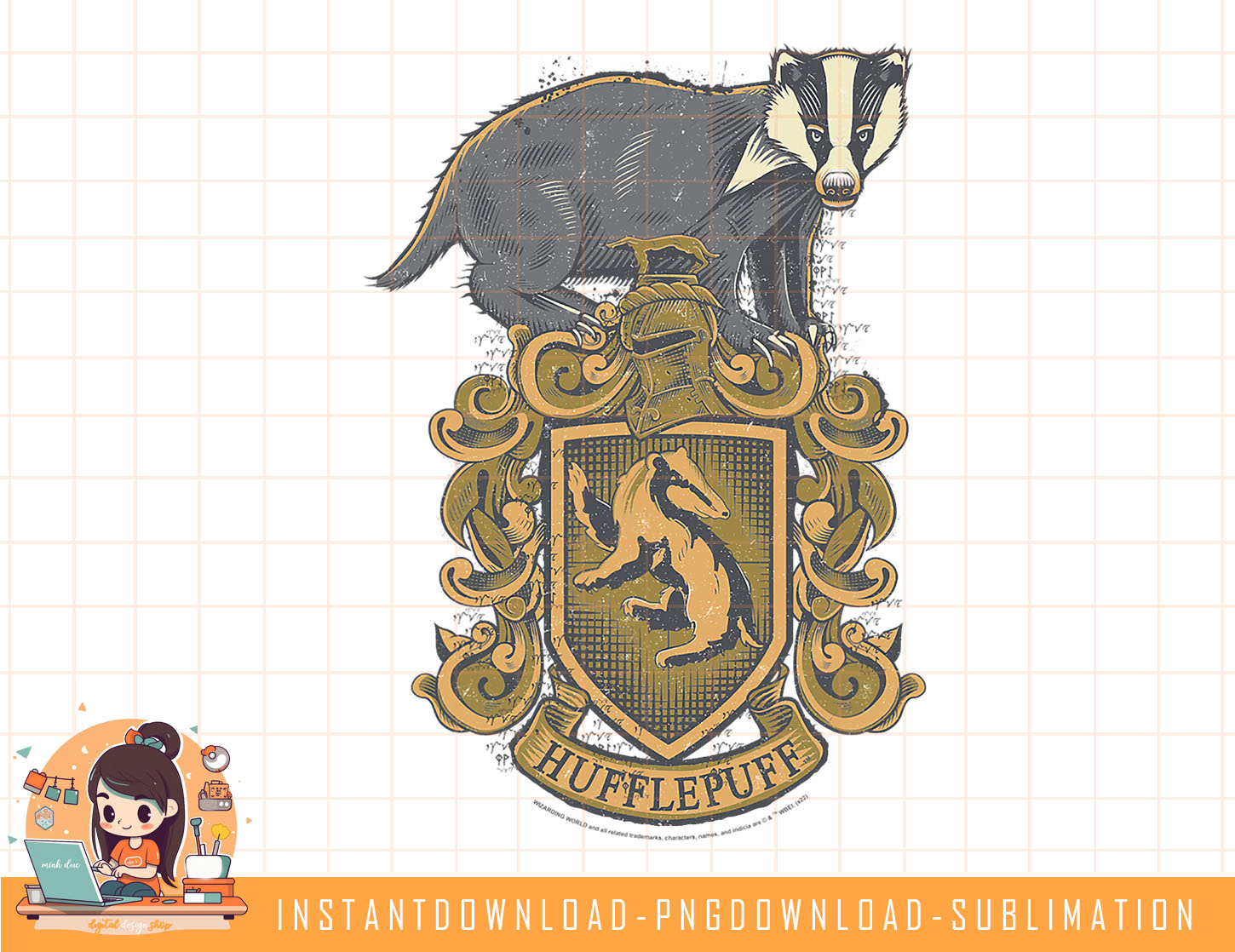 Harry Potter Hufflepuff Badge png, sublimate, digital downlo | Inspire ...