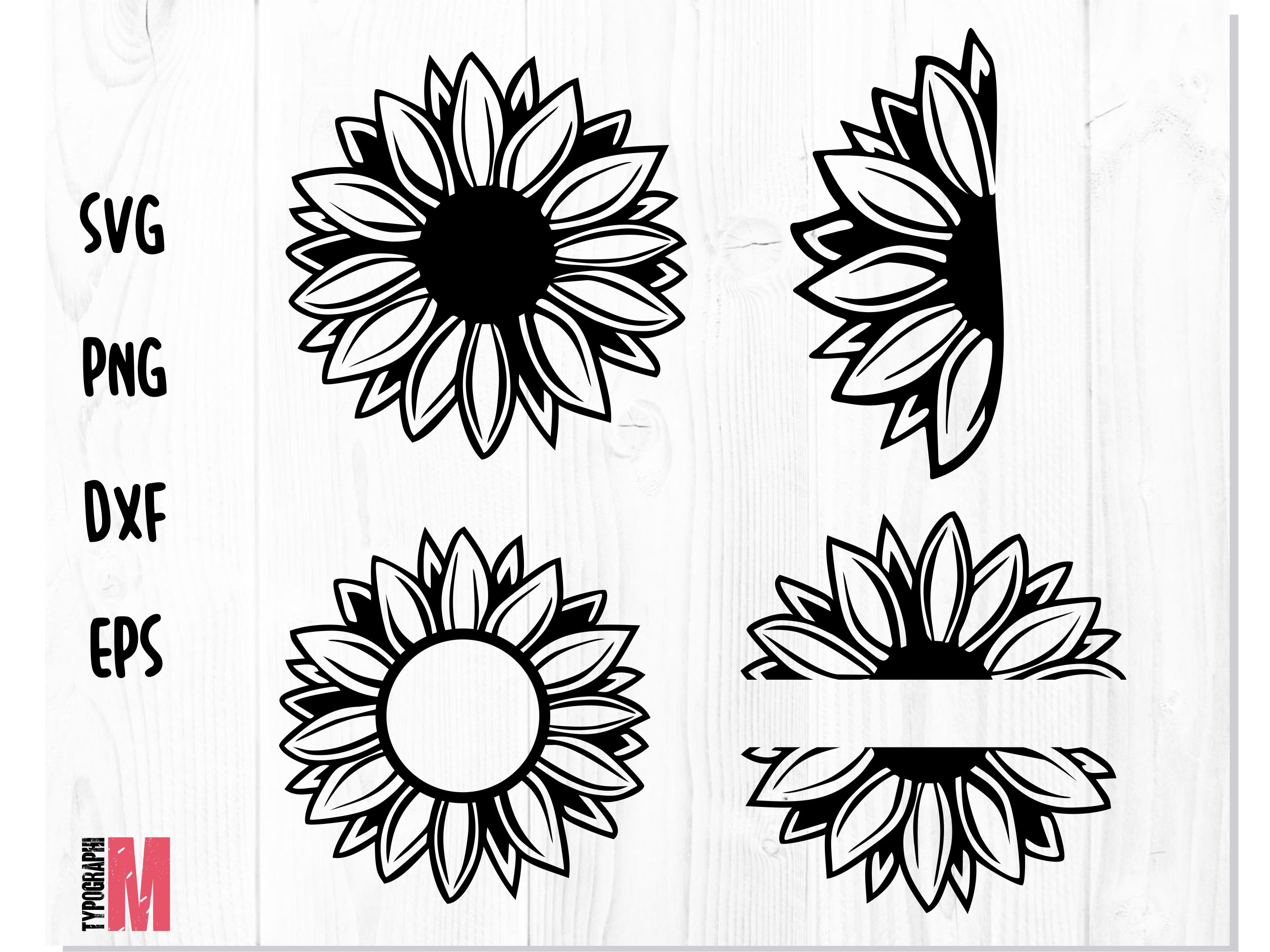 Sunflower Bundle SVG PNG, Flower Svg, Sunflower and Gift Mon | Inspire ...