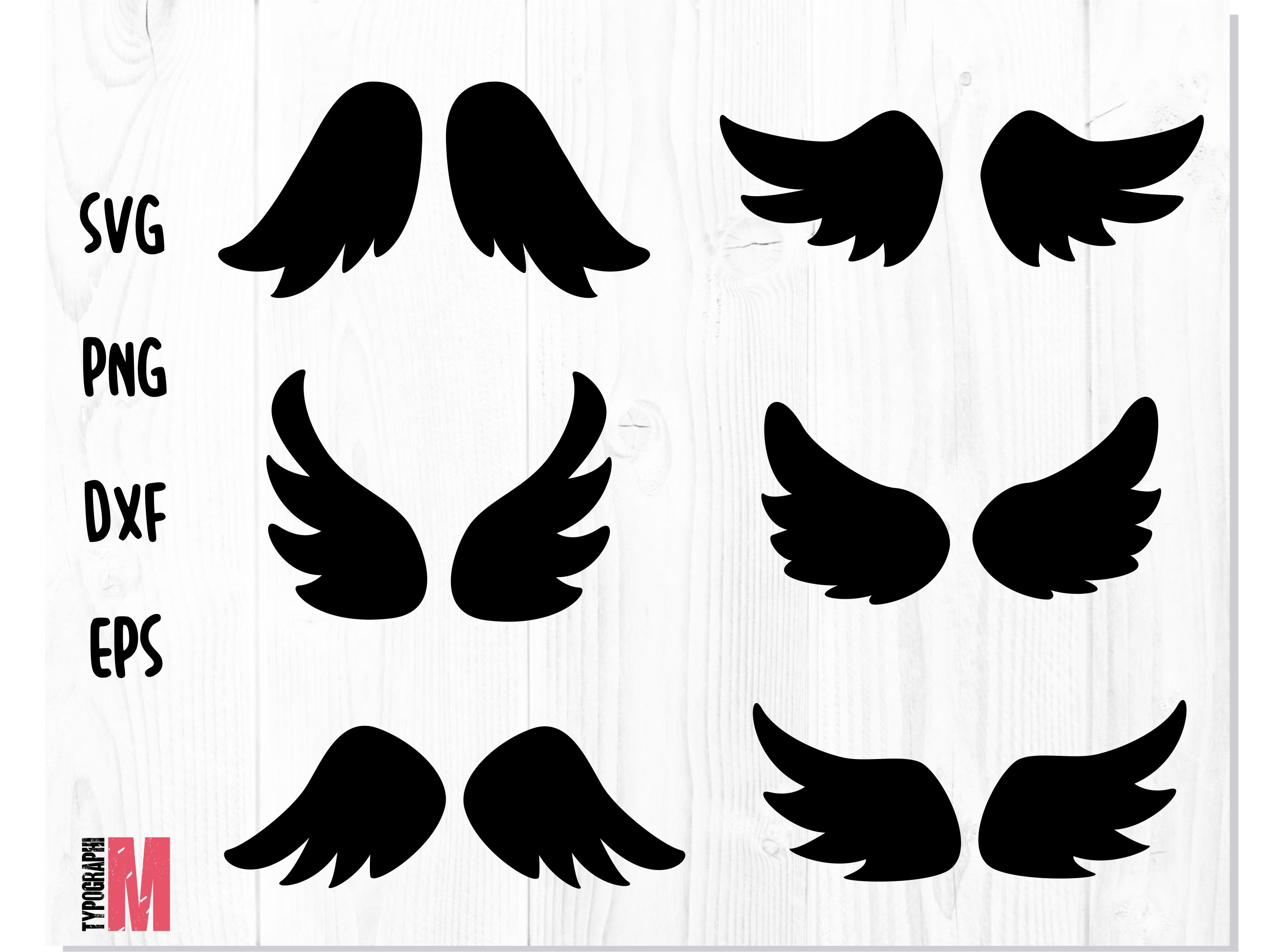 Angel Wings Bundle SVG PNG, Wings Set Vector file, Angel win | Inspire ...
