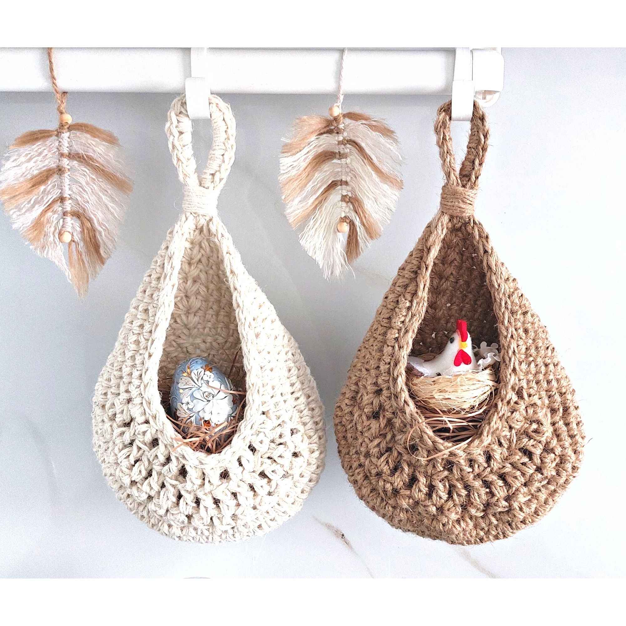 Easter wall hanging decor Hanging storage baskets Garlic kee | Inspire ...