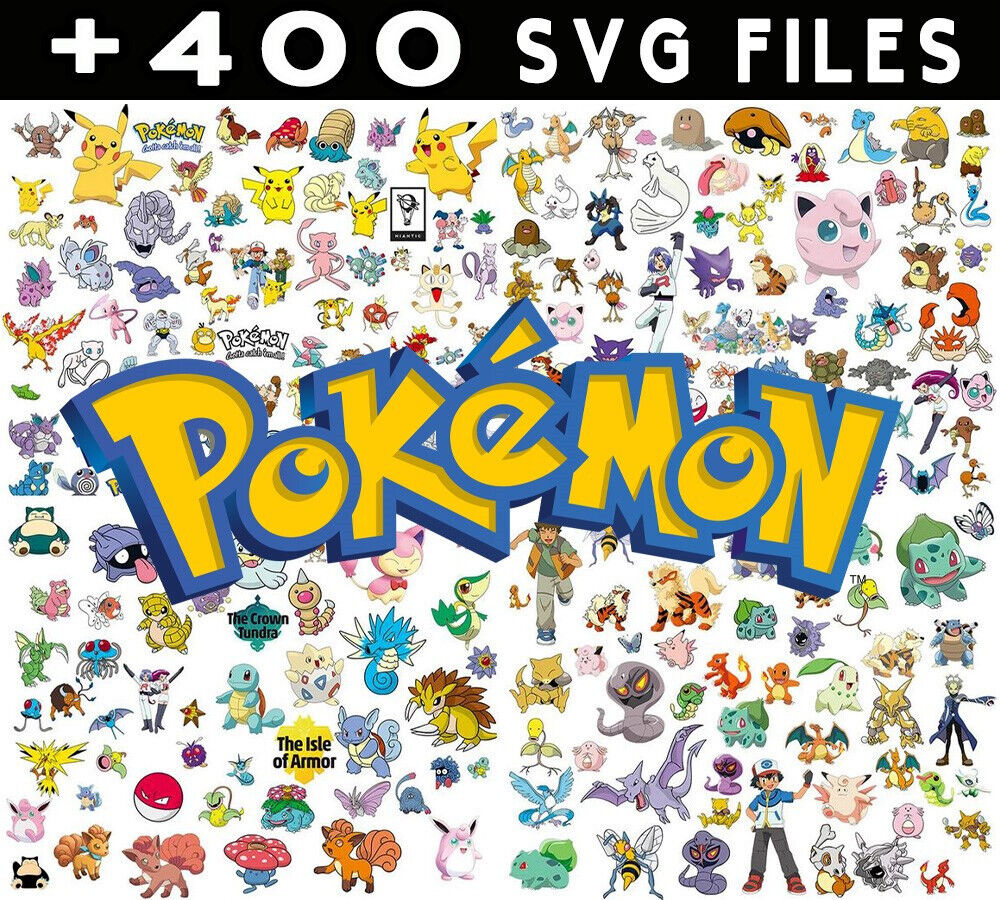 400 Pokemon SVG Bundle,SVG for Cricut,Pokemon for Print,Svg | Inspire ...