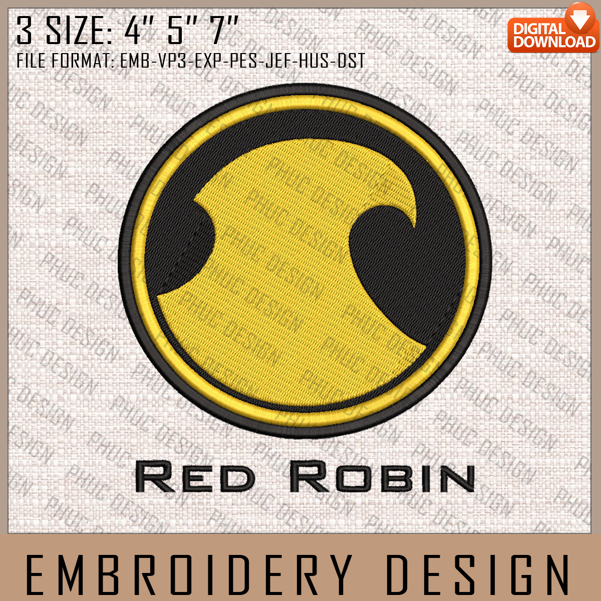 Red Robin Embroidery Files, DC Comics, Movie Inspired Embroi - Inspire ...