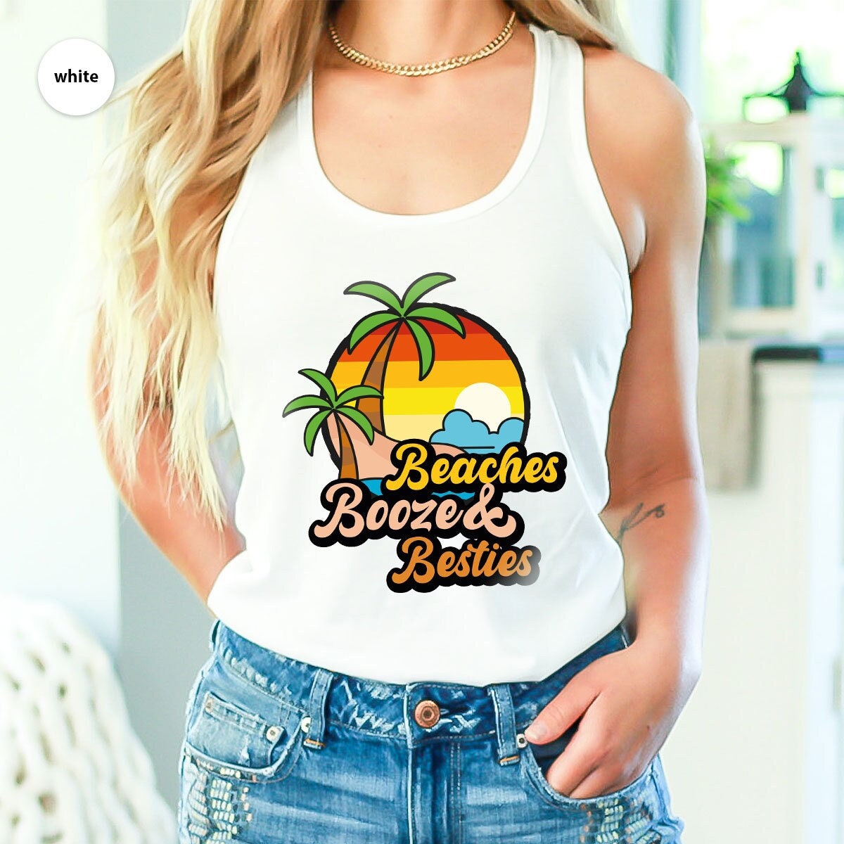Beach Tank, Best Friend Tank, Funny Summer Graphic Tees, Bes | Inspire ...