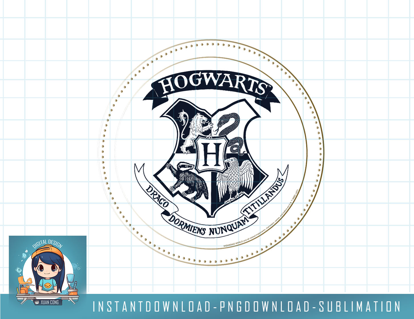 Harry Potter Hogwarts Seal png, sublimate, digital download - Inspire Uplift