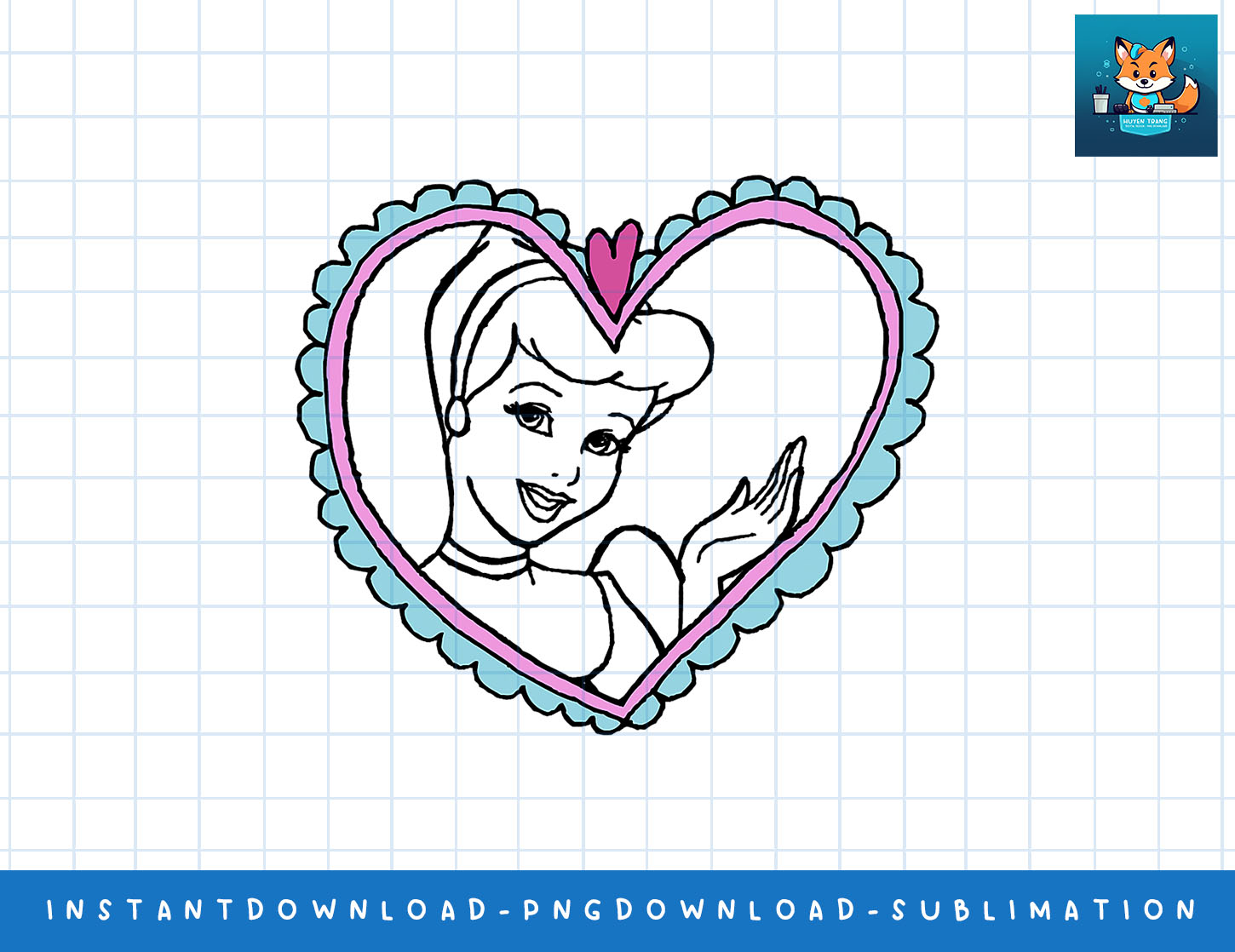 Disney Princess Cinderella in Heart Frame T-Shirt png, subli | Inspire ...