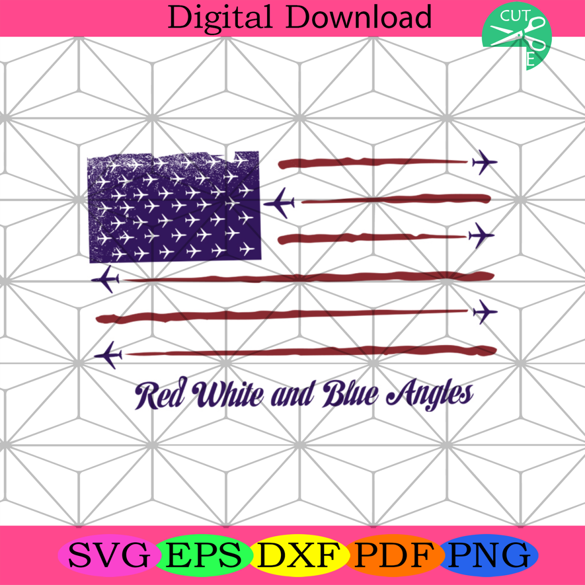 Red White And Blue Angles Svg, Independence Day Svg, 4th Of | Inspire ...