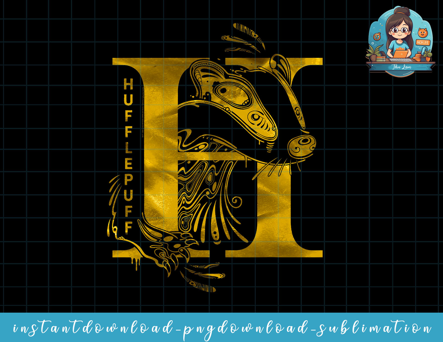 Harry Potter Hufflepuff H Logo png, sublimate, digital downl | Inspire ...