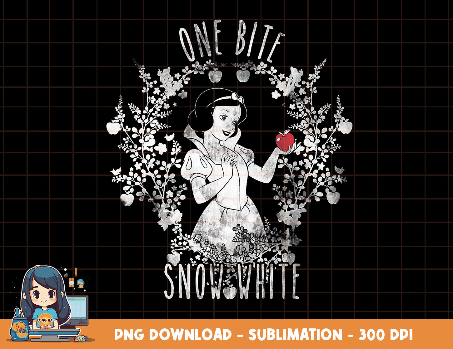Disney Snow White One Bite Red Apple Portrait png, sublimati | Inspire ...