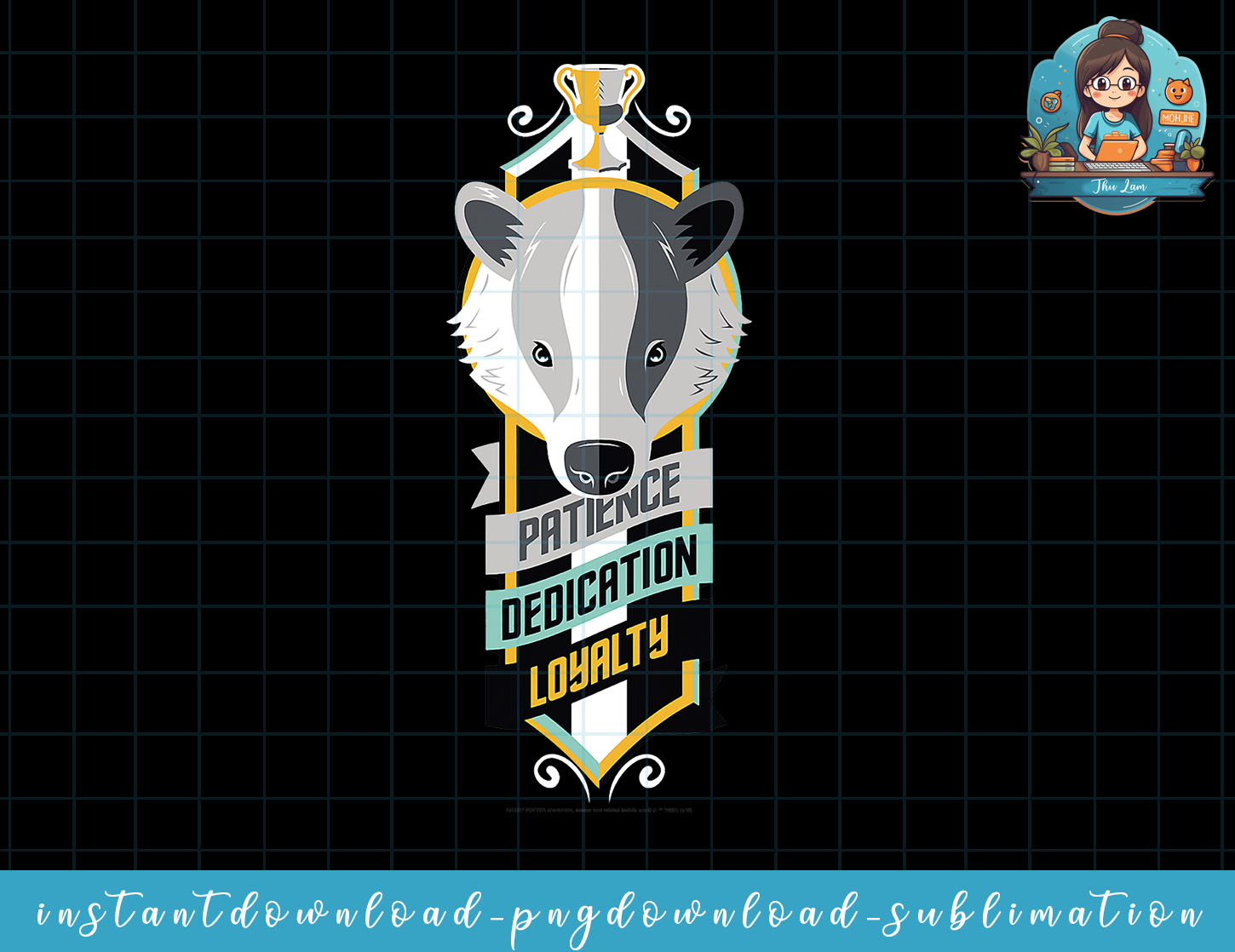 Harry Potter Hufflepuff Patience Dedication Loyalty Panel pn - Inspire ...