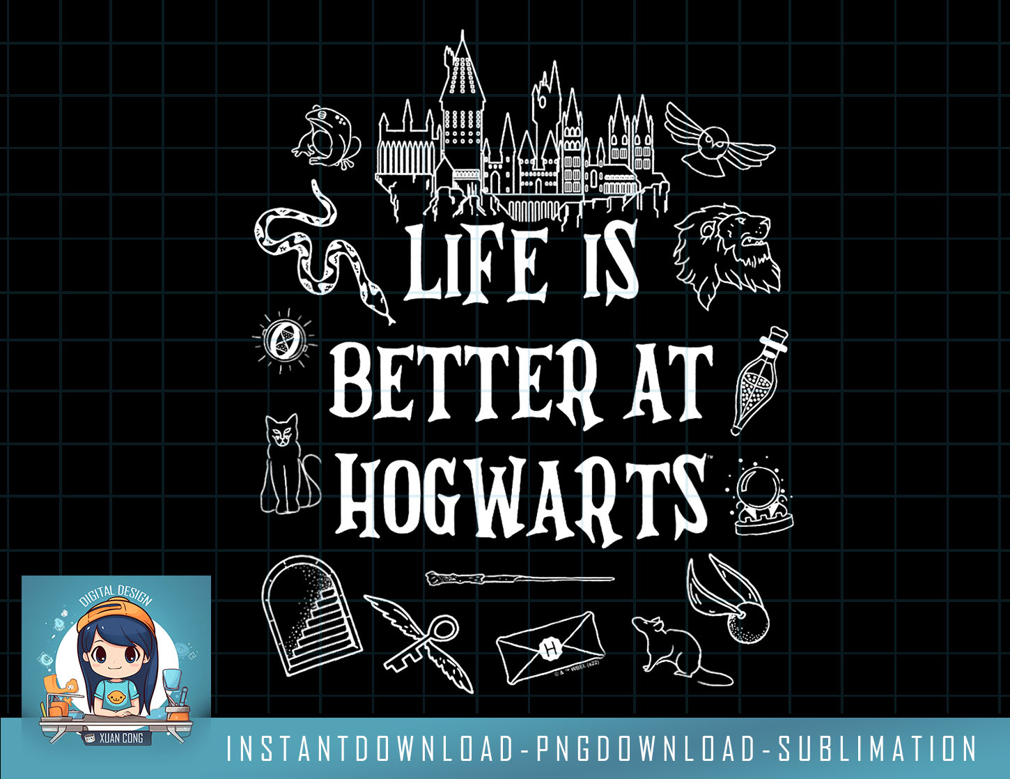Harry Potter Life Is Better At Hogwarts Icon Poster png, sub - Inspire ...
