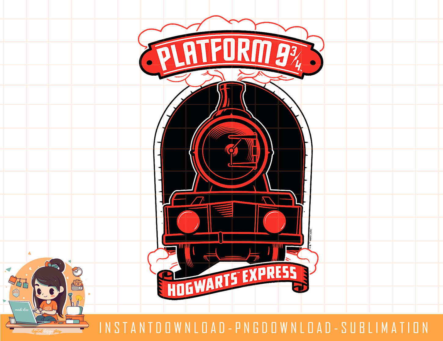 Harry Potter Platform 9 34 Hogwarts Express png, sublimate, | Inspire ...