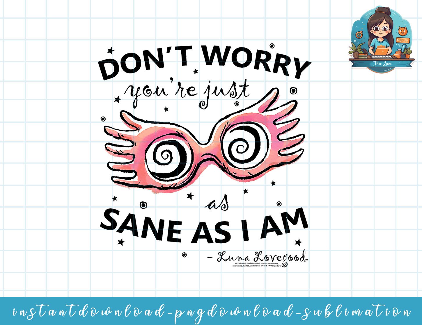 Harry Potter Luna Lovegood Spectrespecs Black png, sublimate - Inspire ...