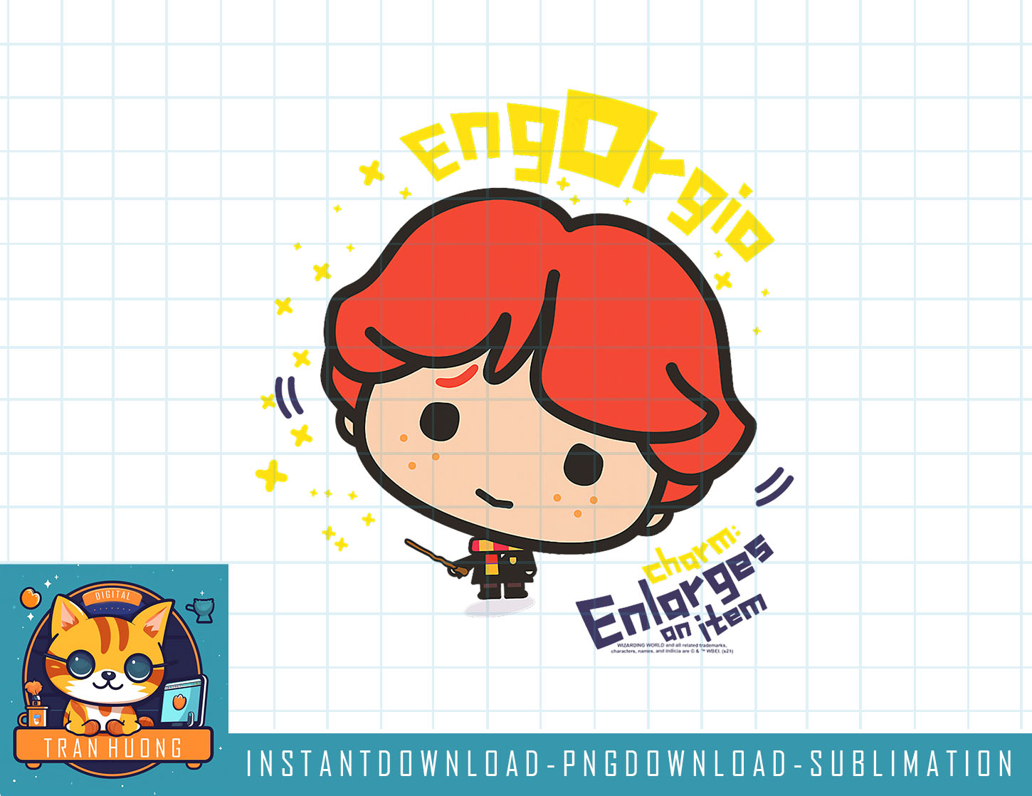 Harry Potter Ron Weasley Engorgio Charm png, sublimate, digi | Inspire Uplift