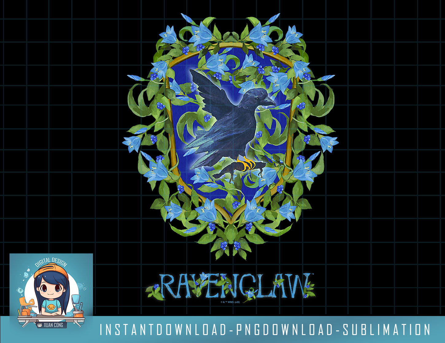 Harry Potter Ravenclaw Badge Watercolor png, sublimate, digi | Inspire ...