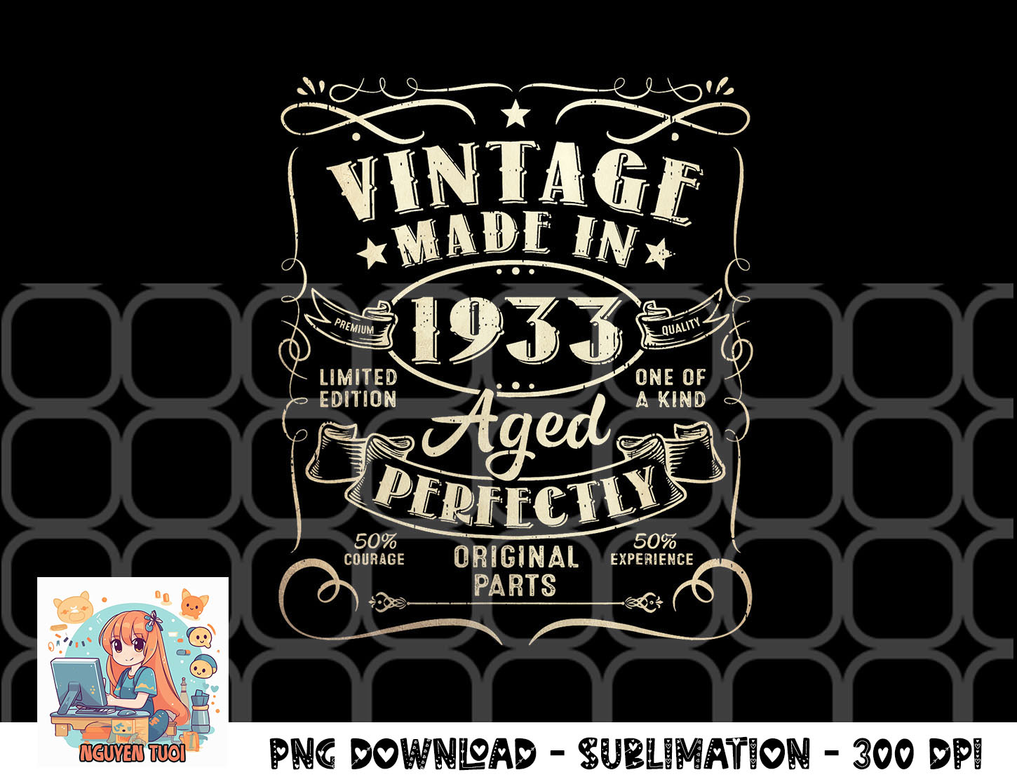 Vintage 90th Birthday Decorations Men Funny 1933 90 Birthday - Inspire Uplift