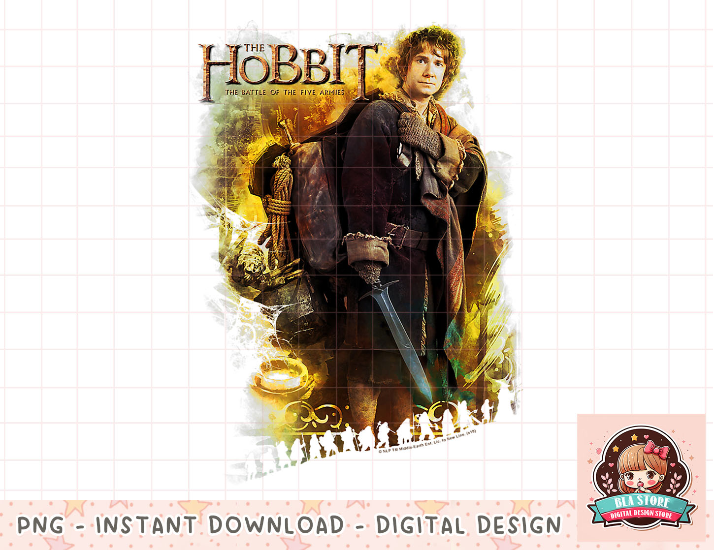 Hobbit Bilbo png, instant download, digital print | Inspire Uplift