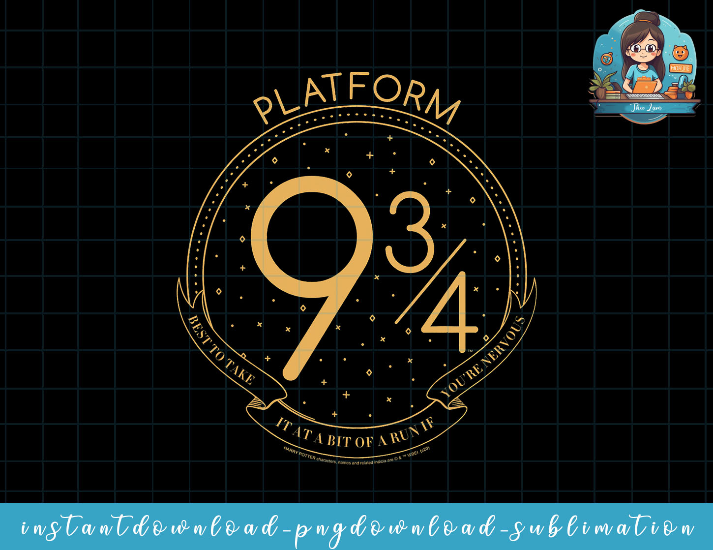 Harry Potter Platform 9 &34 Line Art png, sublimate, digital | Inspire ...